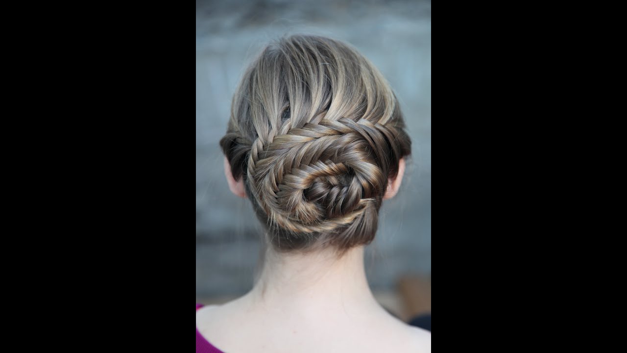 French Fishtail Updo - YouTube