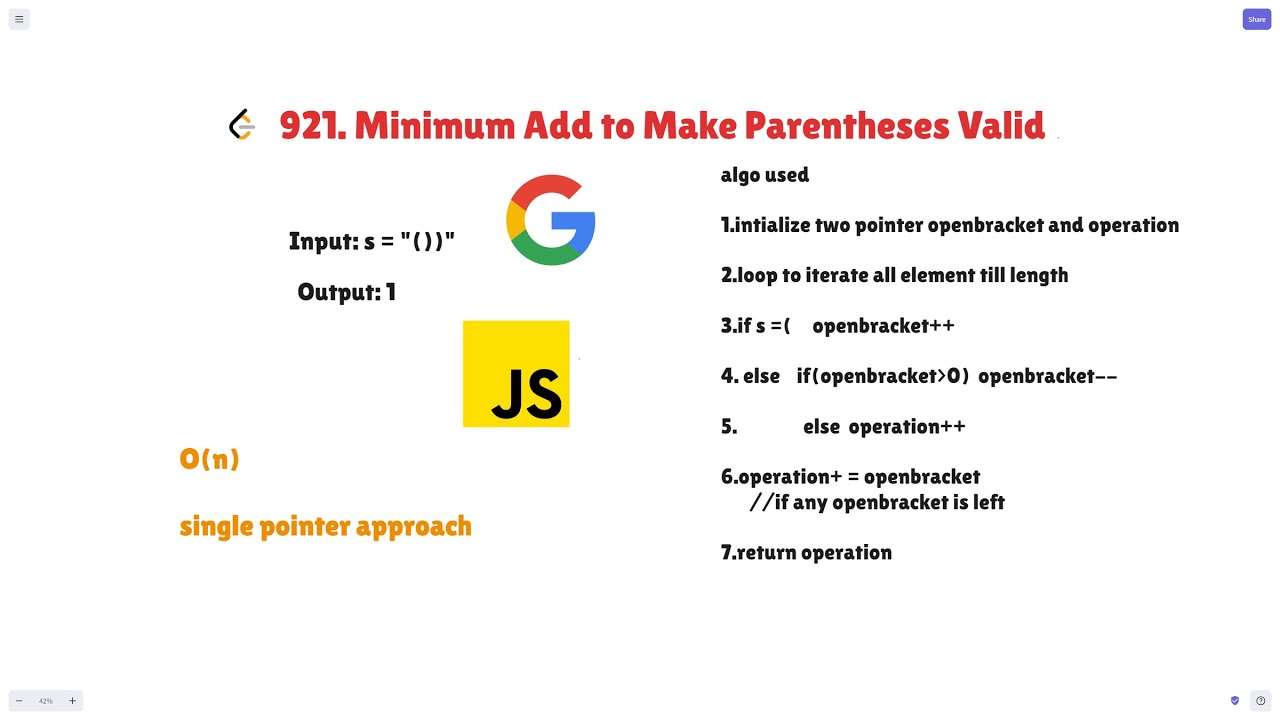 LeetCode 921: Minimum Add to Make Parentheses Valid – Easy Algo with ...