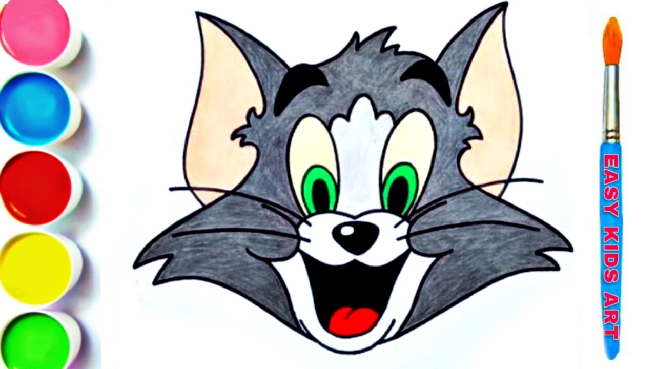 How to Draw Tom 🐱 | Tom Drawing, Coloring & Painting for Kids, Toddlers ...