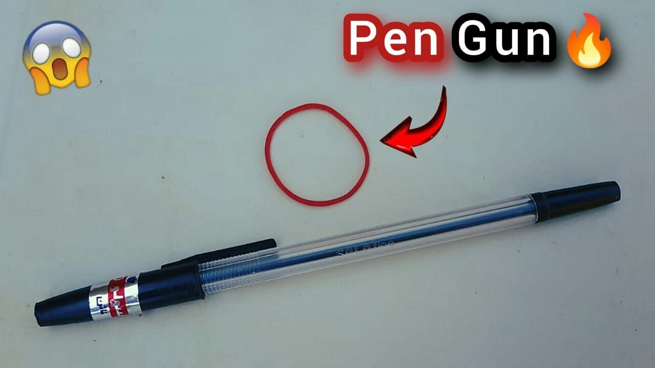 how to make a pen slingshot || powerful pen gun ||how to make a pen gun ...