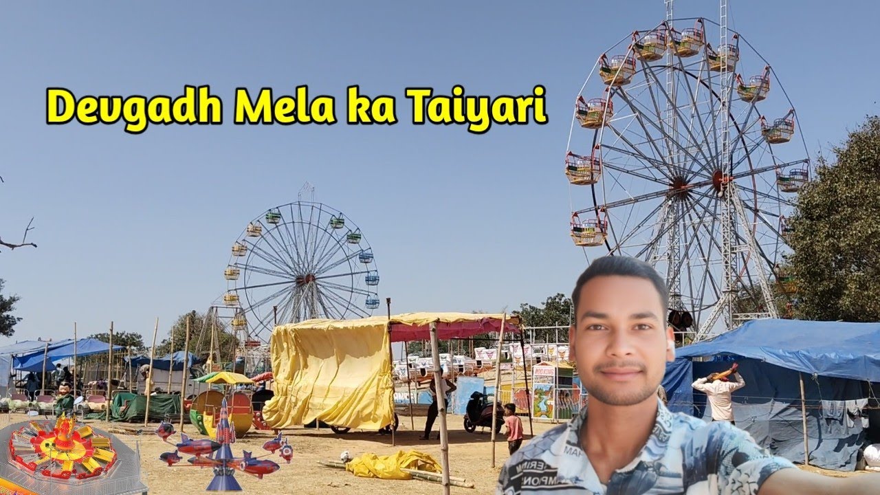 Devgadh Mela ka taiyari shuru ho raha hai 🎢🎡🛕 #rockyvlogs08 #devgadh # ...