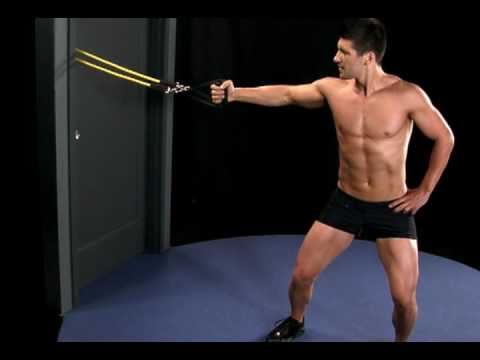 One Arm Chest Fly with Resistance Tubing - YouTube