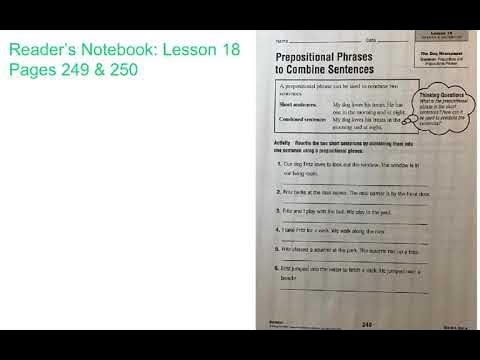 Reader’s Notebook: Lesson 18 Pages 249 & 250 - YouTube