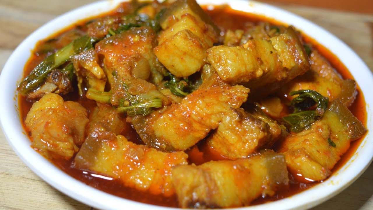 Pork With Mustard Greens || Pork With Mustard leaves || Pork Lai Xaak ...