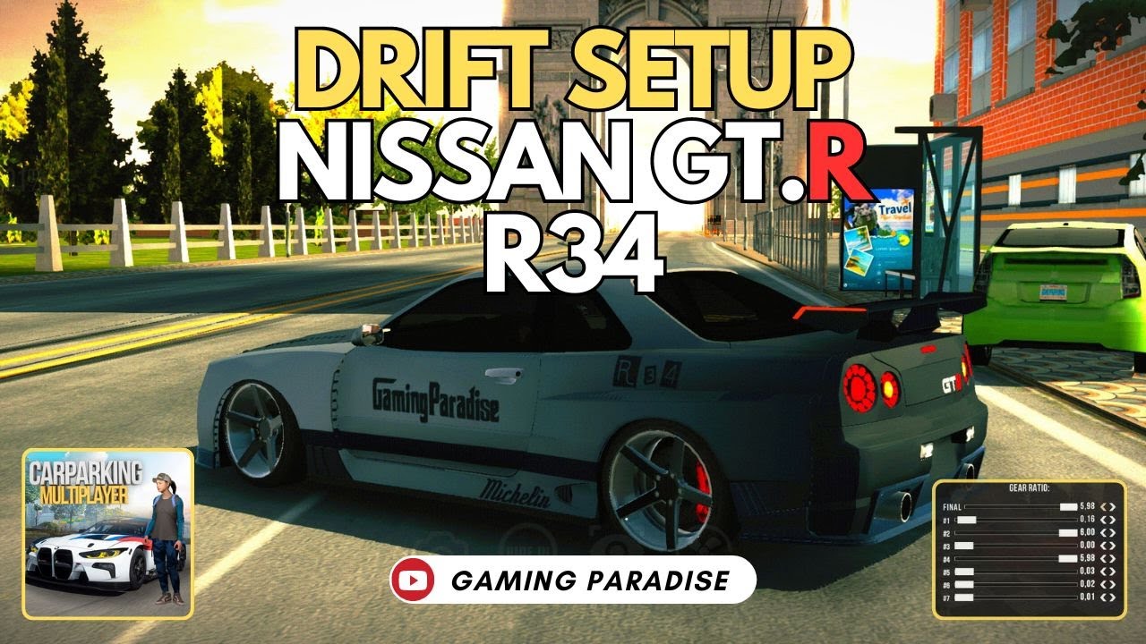NISSAN GTR R34 | SMOOTH DRIFT SETUP | CAR PARKING MULTIPLLAYER - YouTube