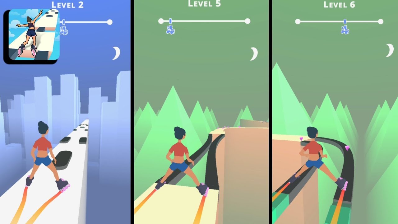 Sky Rolls🛹🛴 gameplay Walkthrough the levels - YouTube