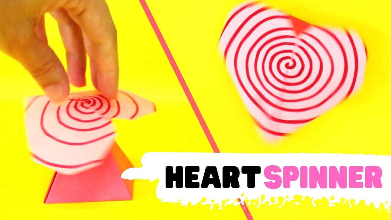 How to make origami HEART SPINNER [spinning top from paper] - YouTube