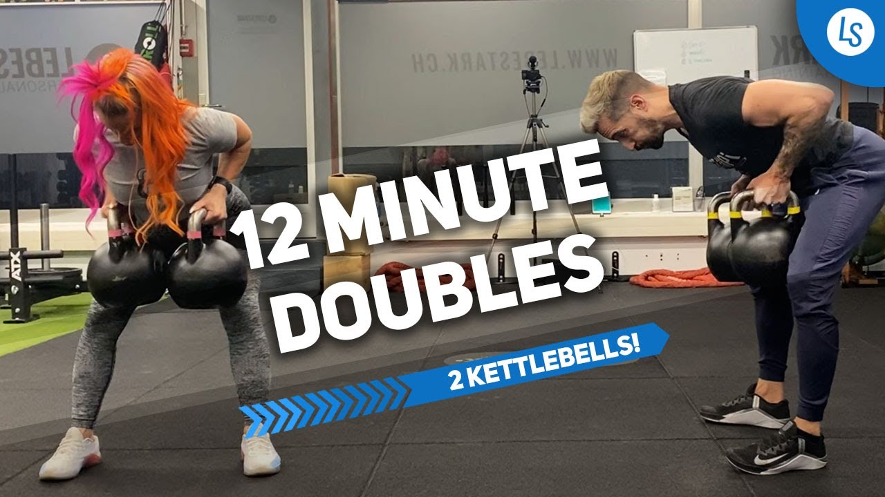 Kettlebell Workout - 12 Minutes Doubles To Burn Fat & Get Lean - YouTube