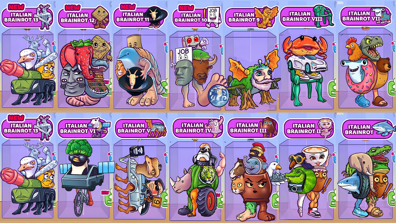 NEW Brainrot 13 + ALL Brainrot Modes (13 to 1) 🔥 | Merge Fellas ...