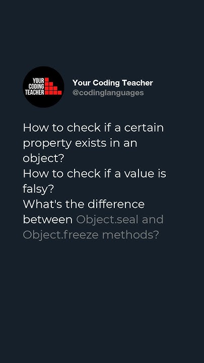 3 JavaScript interview questions How to check if a certain property exists in an object? How to ...