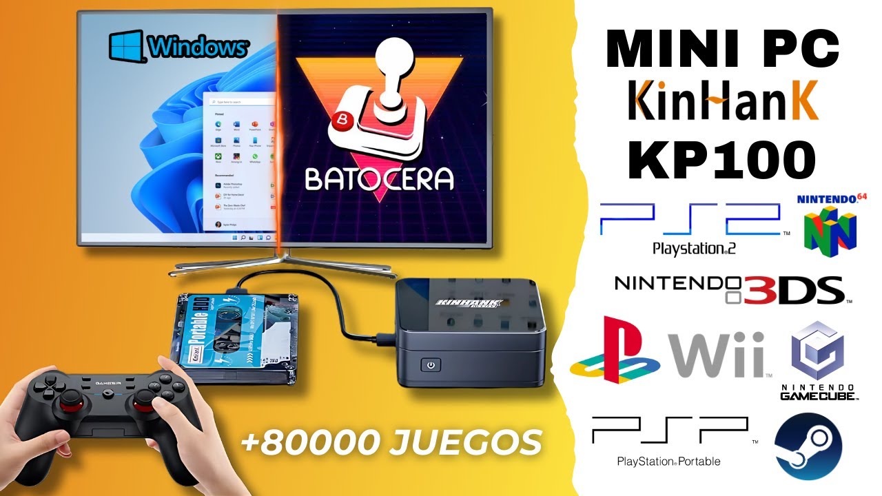 Mini PC Consola KinHank KP100 Potente y Totalmente Configurada BATOCERA ...