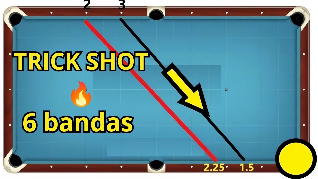 8 ball pool TUTORIAL Trick shot 6 bandas🔥 - YouTube