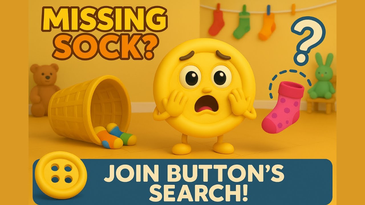 🔍 Button and the Missing Sock | Fun Rhyme for Kids | Learning with ...