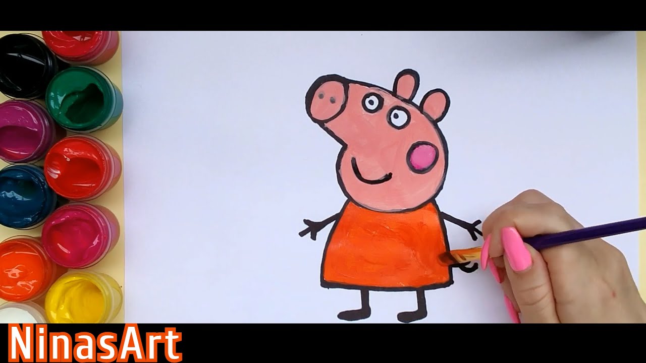 Let's Learn Drawing, Painting and Coloring Pepa Pig - YouTube
