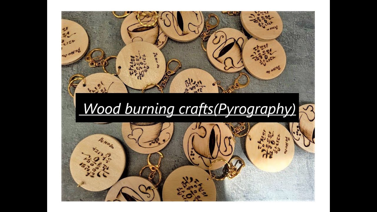 Wood burning crafts(Pyrography) : Keyring / 우드버닝 키링 - YouTube