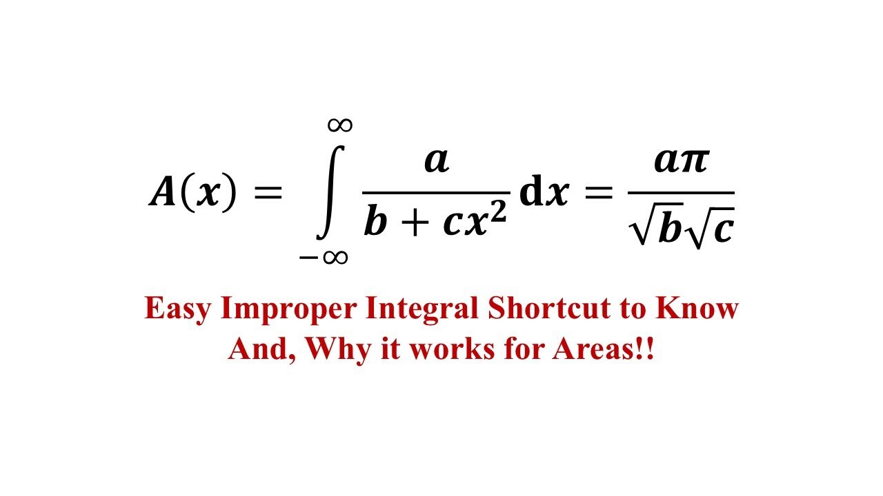 Easy Improper Integral (Area) Shortcut!! - YouTube