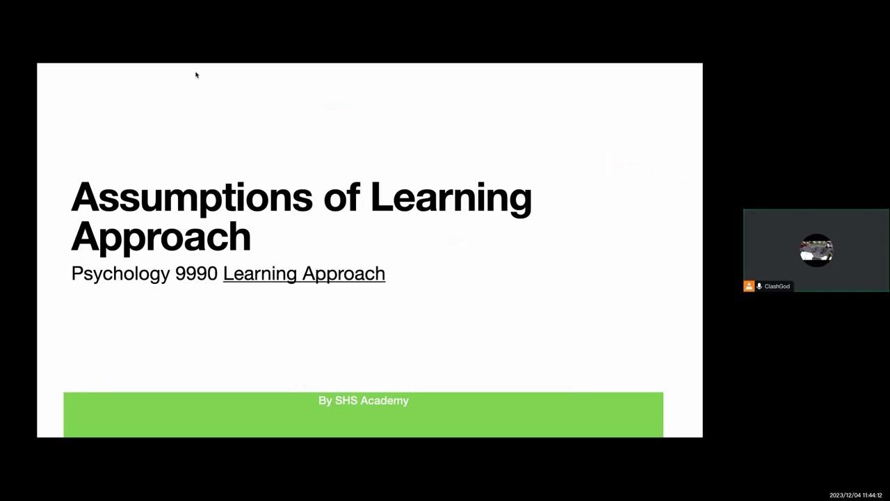 Assumptions of Learning Approach | AS Psychology 9990 - YouTube