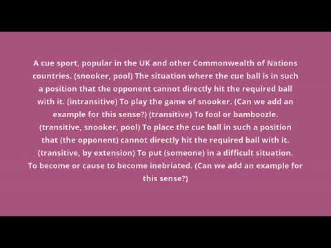 what is the meaning of snooker. - YouTube