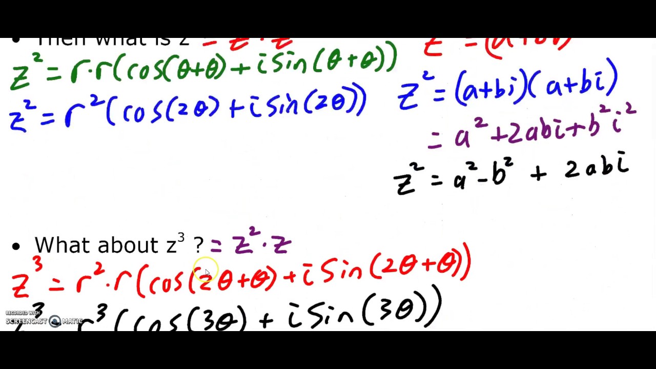Powers of Complex numbers using DeMoivre's Theorem - YouTube