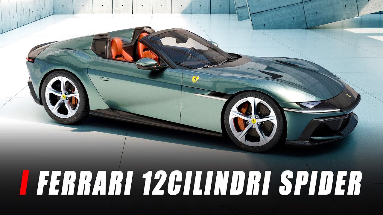 Ferrari 12Cilindri Spider Opens Up For The 819 HP V12 - YouTube
