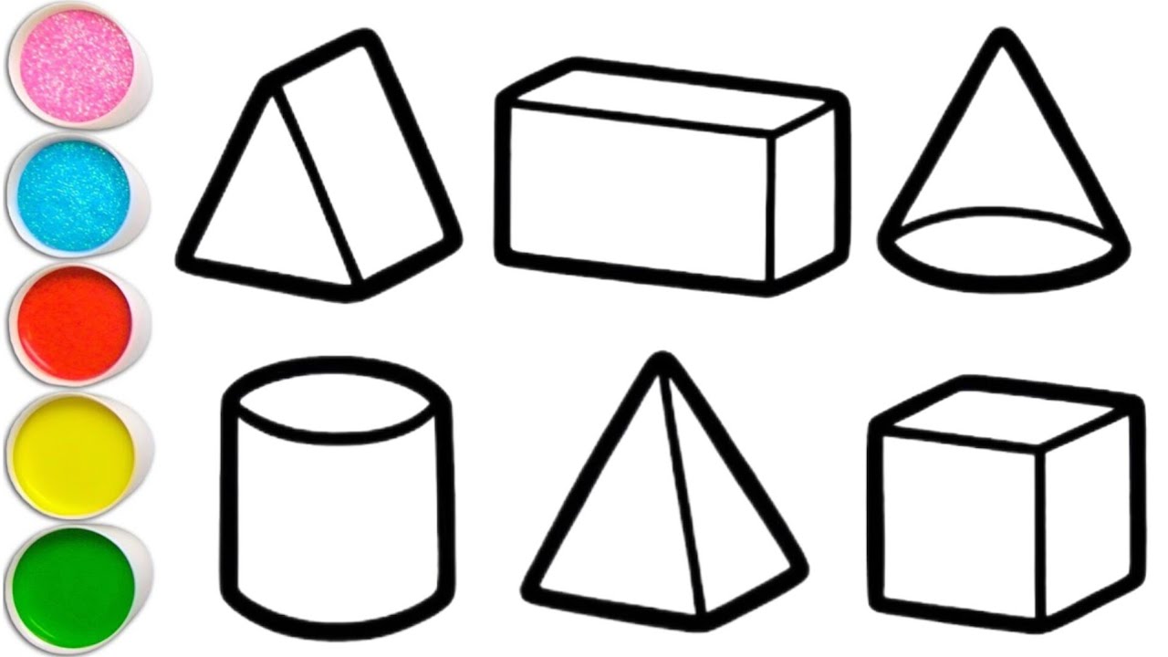 Learn to draw 3d Shapes for kids, colors, abc song | 3d shapes drawing ...