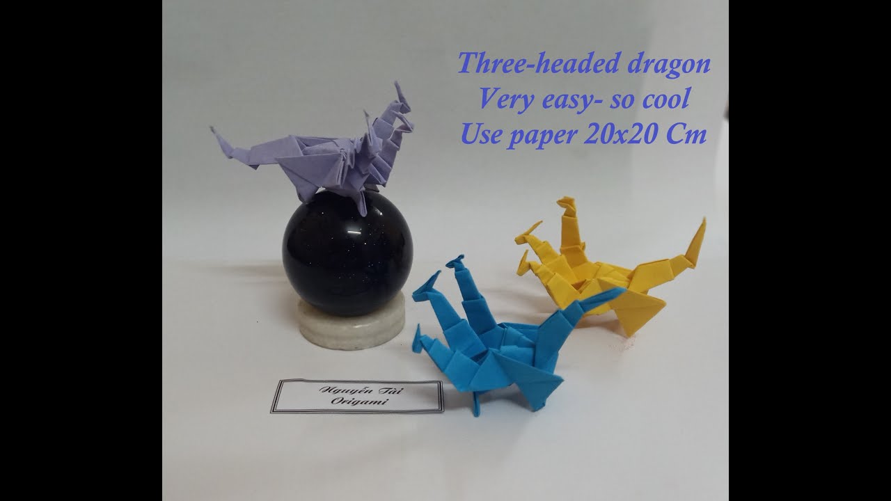 3-headed dragon. How to make origami Three-Headed dragon- easy - Paper Dragon - Origami dragon ...