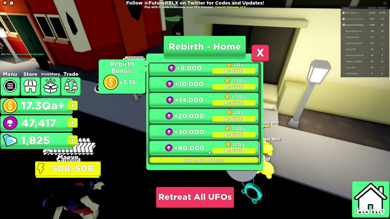 How to rebirth in 🛸UFO Simulator - YouTube