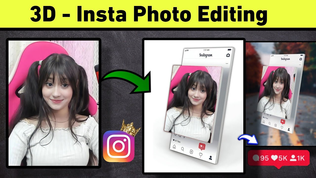 Instagram 3D Photo Editing || Insta DP 3d Photo Editing || How To Insta ...