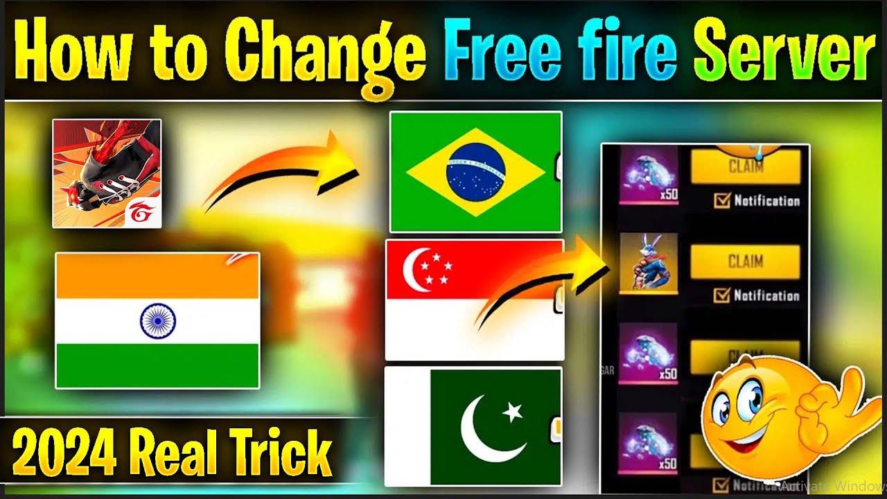 How To Change Server in Free Fire max 2024 | Free Fire Server Change | Dusre Server Me Kaise ...