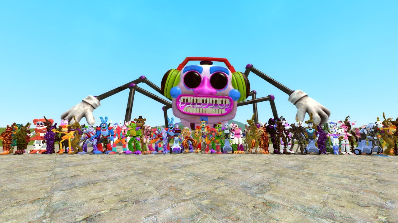 Fnaf 4 Nightmare Animatronics Vs All Fnaf Security Breach! Nuclear Test ...