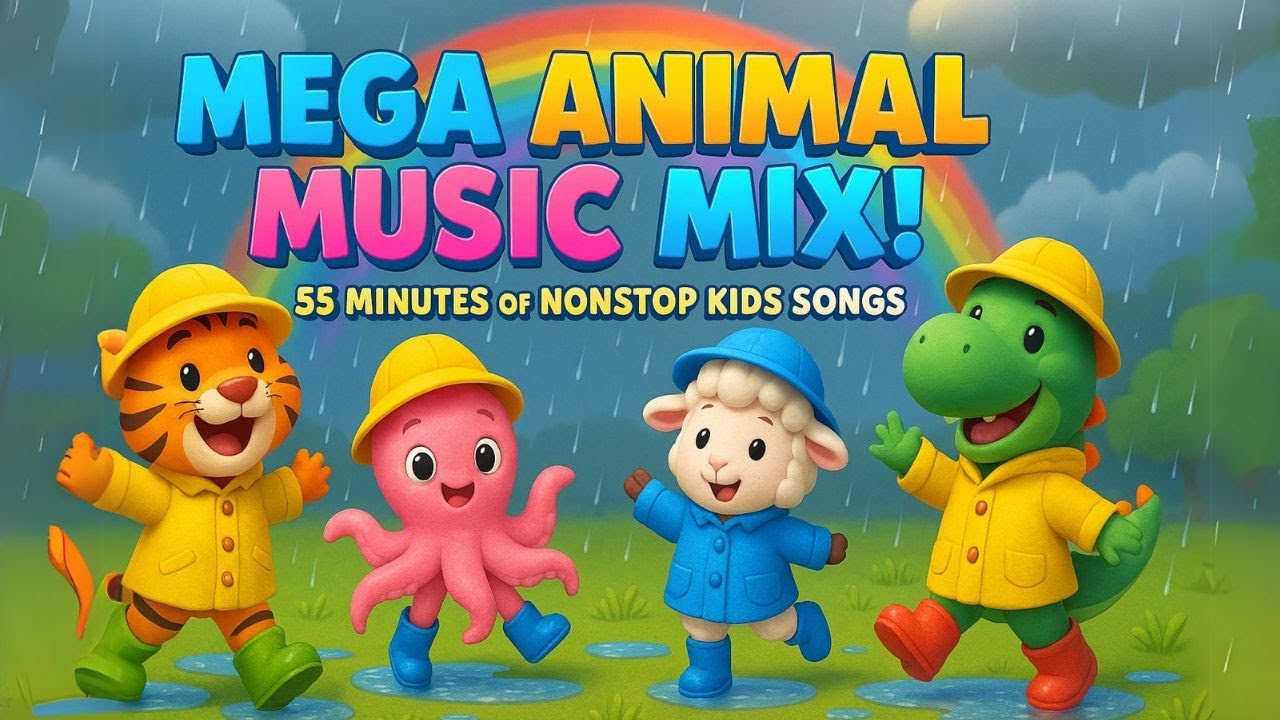 Mega Animal Music Mix! 🐾🎶 | 55 Minutes of Nonstop Kids Songs, Dancing ...