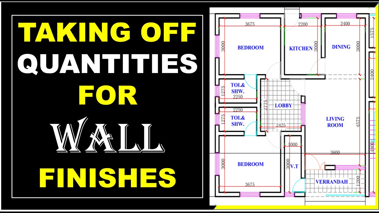 HOW TO TAKE OFF QUANTITIES FOR WALL FINISHES YouTube