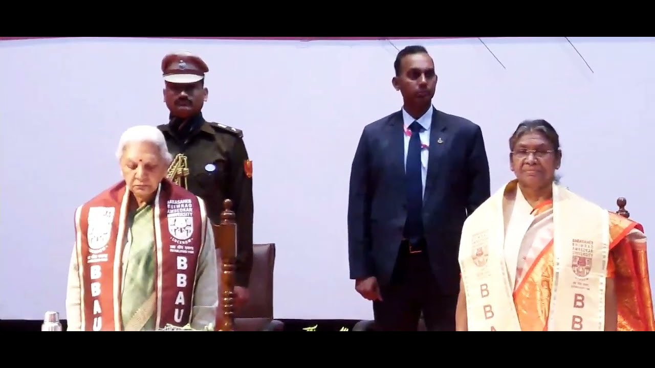 BBAU कुलगीत | President श्रीमती द्रौपदी मुर्मू as cheif guest @BBAU 10th convocation ceremony ...