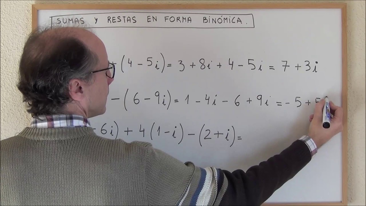 Números complejos. Sumas y restas en forma binómica. - YouTube