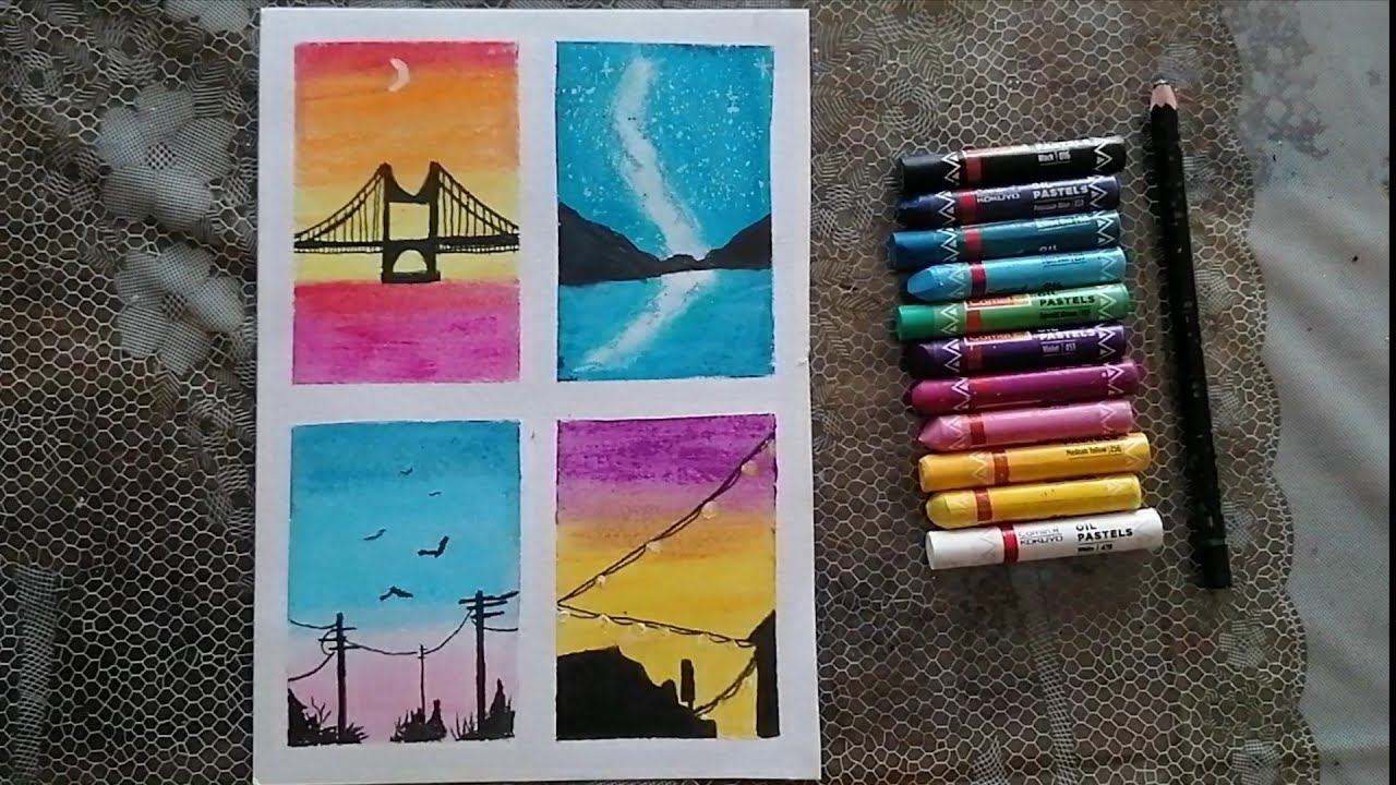 Oil pastel # 9 /Easy Oil Pastel drawing for beginners - YouTube