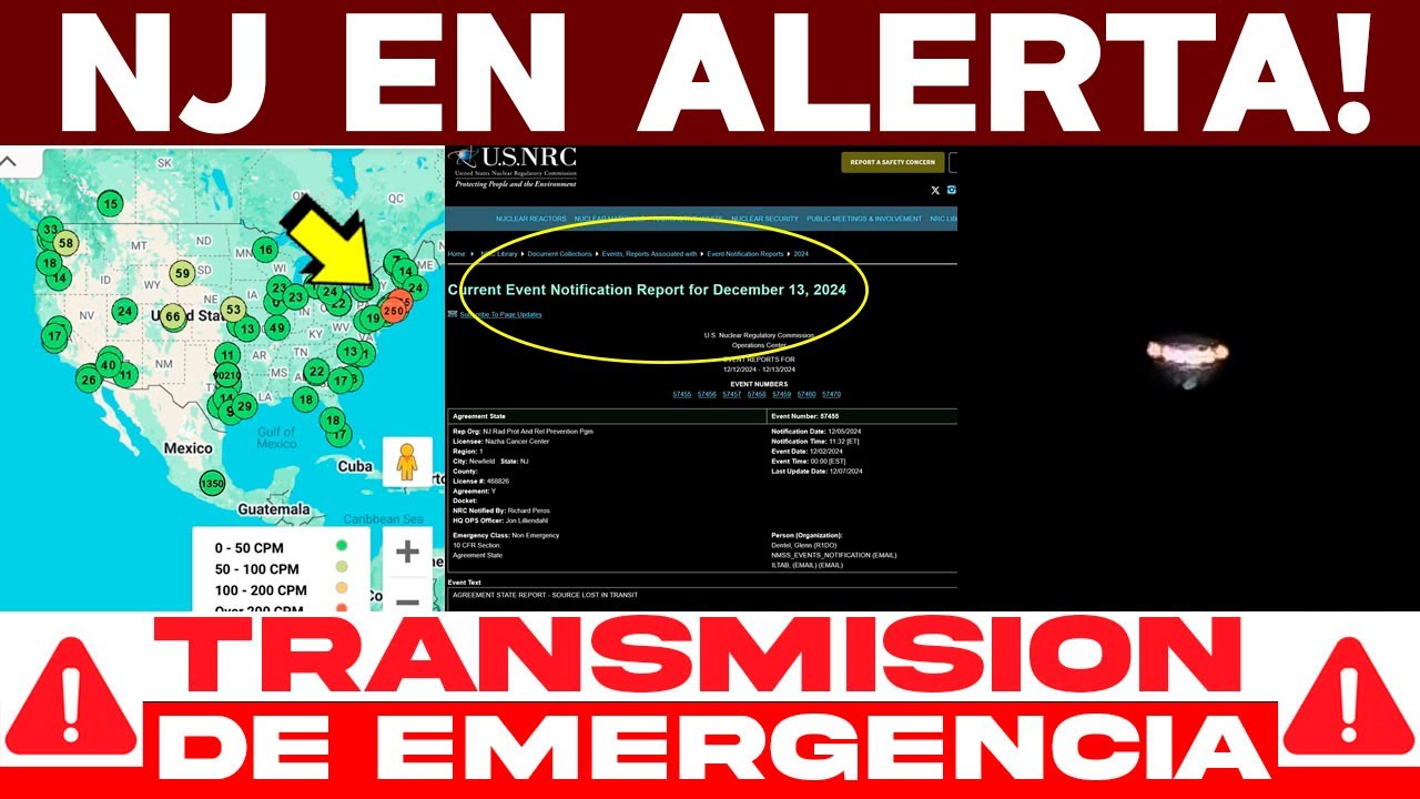 EMERGENCY STREAM! NEW JERSEY ALERTA RADIOACTIVA Y PRIMERAS PLANAS ...