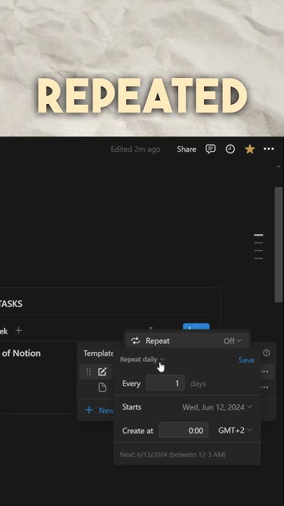 Recurring Tasks In Notion Notiontips Notiontutorial Youtube