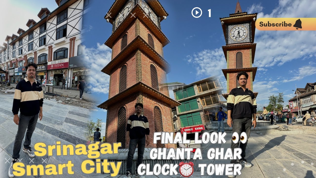 GHANTA GHAR 🕰️ CLOCK TOWER In LAL CHOWK 🫣 Final Look 👀 | SMART CITY SRINAGAR || Part 1 #kashmir ...