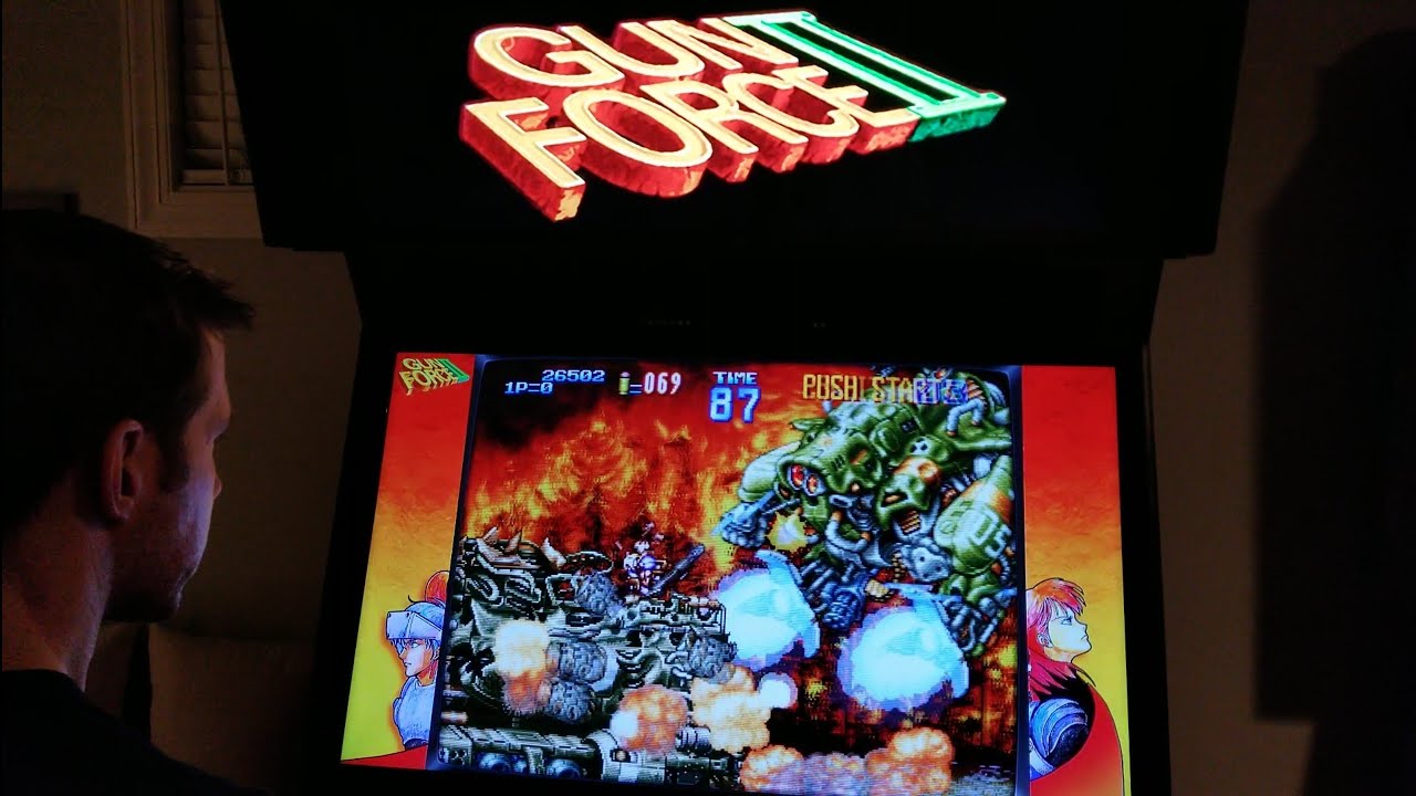 GunForce II Arcade Cabinet MAME Playthrough w/ Hypermarquee - YouTube