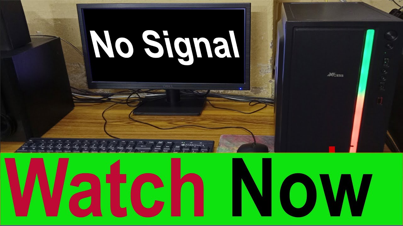 pc on monitor no signal. no signal in monitor #displayproblem - YouTube