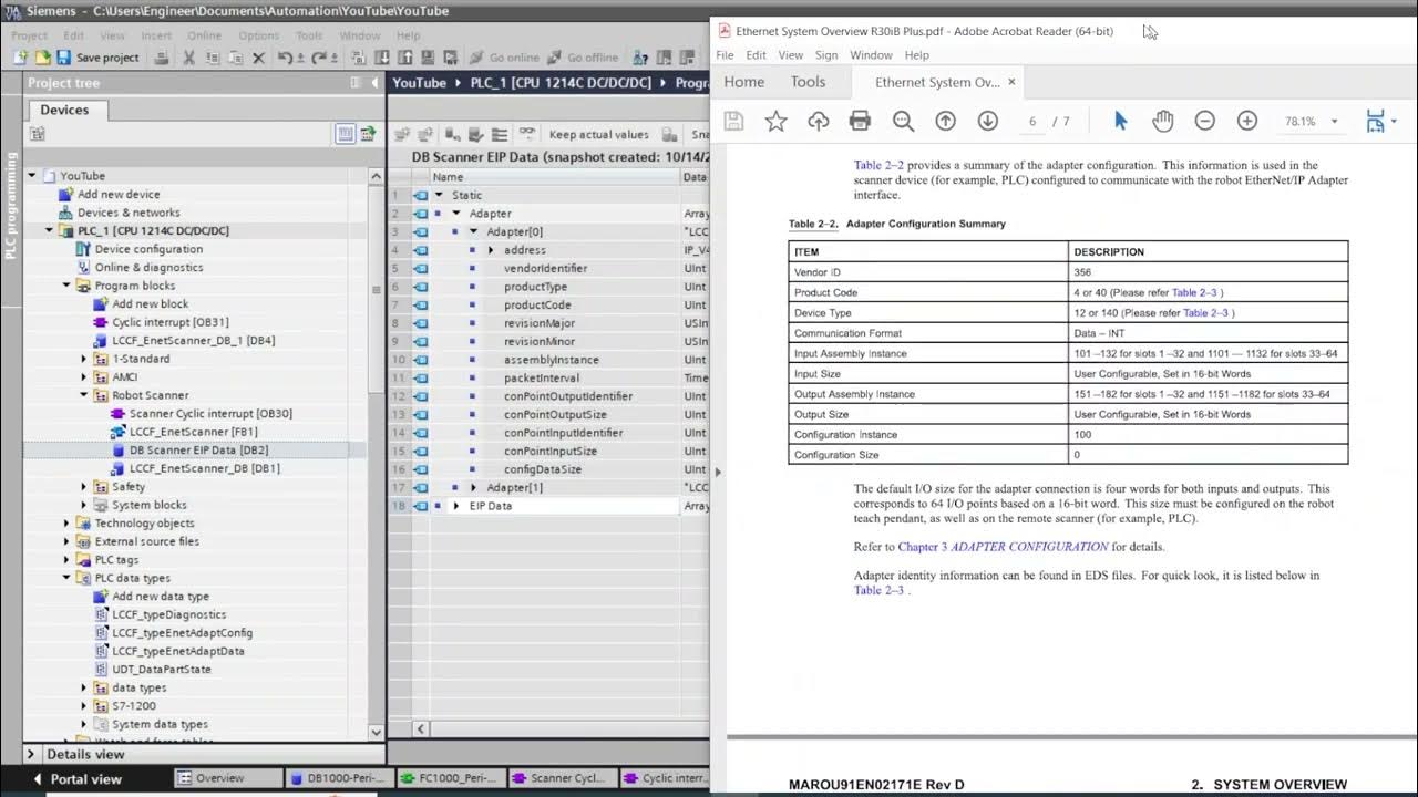 Siemens PLC with Fanuc Robot Using Ethernet/IP Scanner - YouTube