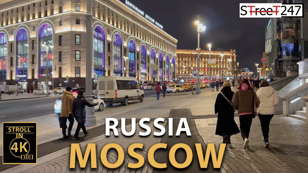 [4k] Night Walk, walking in Moscow, Russia || Street247 - YouTube
