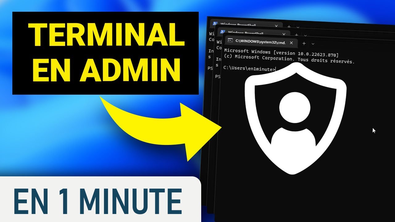 Ouvrir un terminal en mode administrateur sur Windows - YouTube