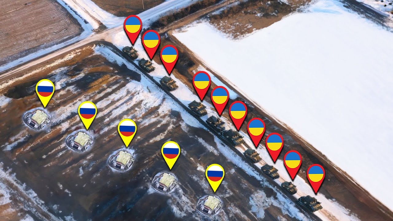 Russian Kamikaze Drones Destroy Ukrainian HUGE Tank Convoy with ...