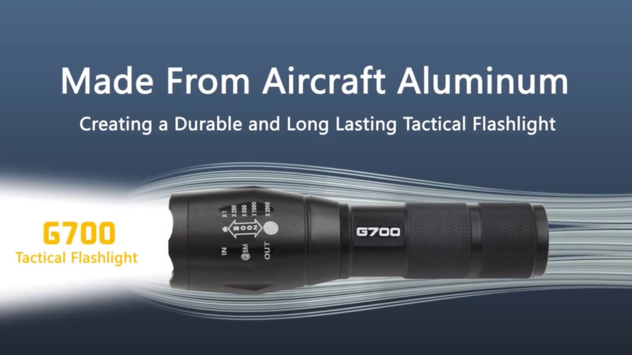 LumiTact G700 Tactical Military LED Flashlight - Product Spec Video ...