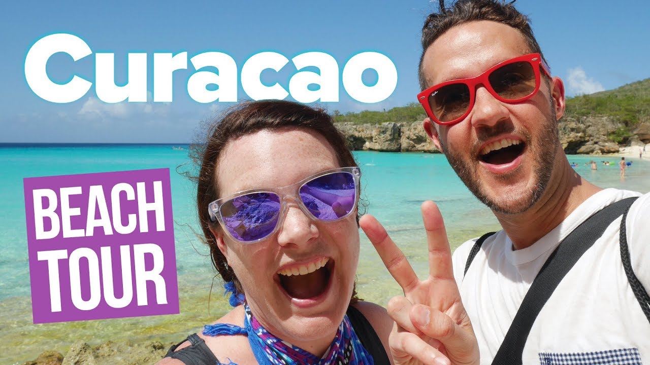 CURACAO ISLAND BEACH TOUR! 🌤🌴 Blue water, beach pigs and cliff jumping ...