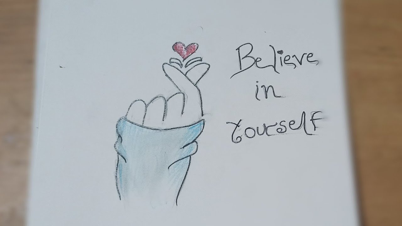 How to draw a Tumblr Korean heart|| bts hand || Art video || It's ...