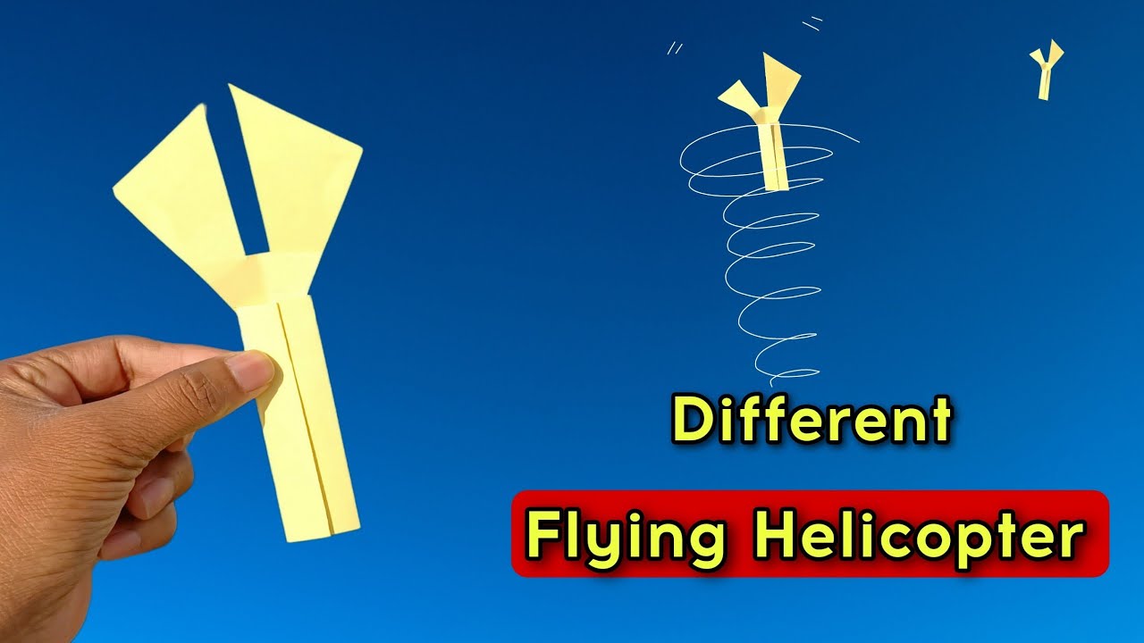 new flying paper helicopter toy, how to make best toy, paper flying ...