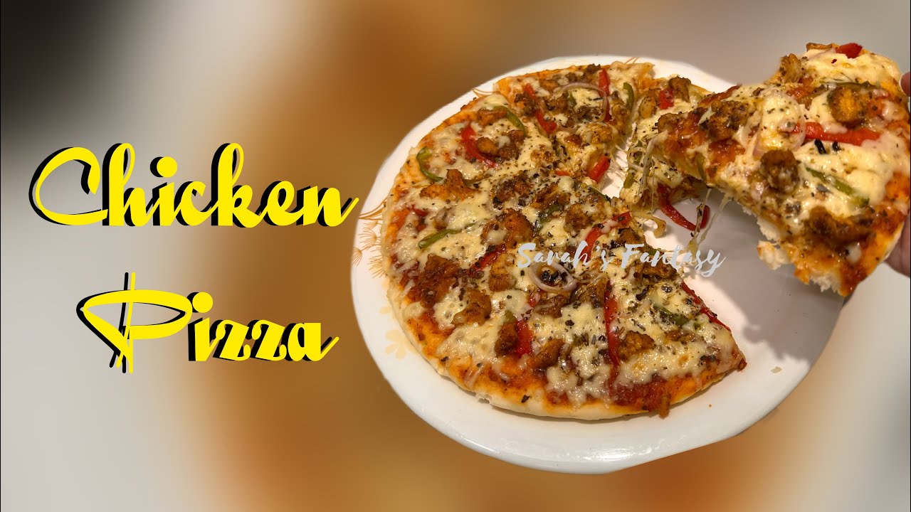 Chicken pizza Recipe | Cheesy Chicken Pizza| Easy Chicken Pizza ...