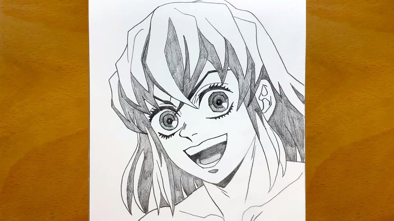 Anime sketch | How to draw Inosuke Hashibira from Demon Slayer | Draw ...